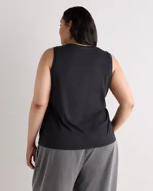 Quince Cotton Modal Muscle Tank Top - Black