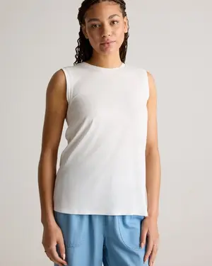Quince Cotton Modal Muscle Tank Top - White