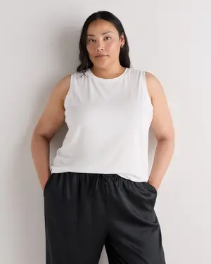 Quince Cotton Modal Muscle Tank Top - White