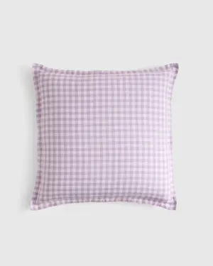 Quince European Linen Euro Sham Lavender Gingham