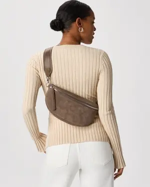 Quince Italian Suede Sling Bag - Pebble