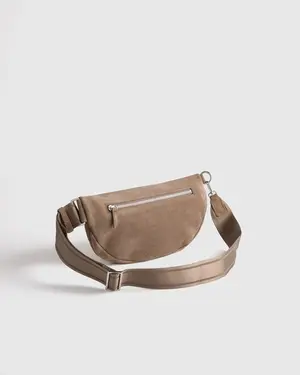 Quince Italian Suede Sling Bag - Pebble