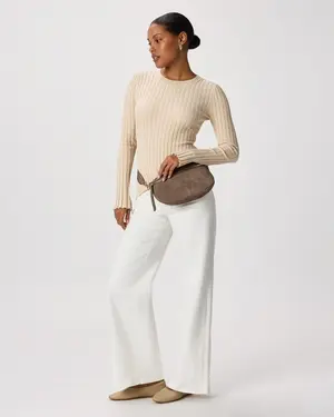 Quince Italian Suede Sling Bag - Pebble