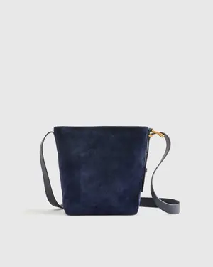 Quince Italian Suede Bucket Crossbody - Midnight