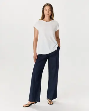 Quince Cotton Modal Crewneck Swing T-shirt - White