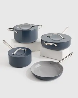 Quince Ceramic Nonstick 7pc Cookware Set - Navy