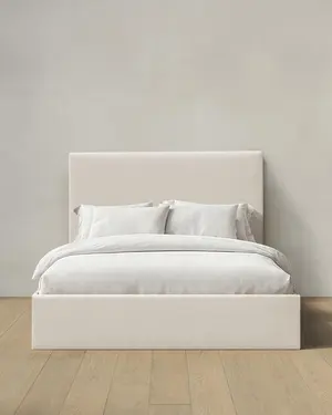 Quince Square Bed In Performance Linen - Ivory
