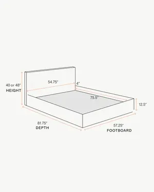 Quince Square Bed In Performance Linen - Ivory