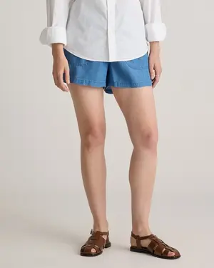 Quince Tencel Chambray Pull-on Shorts - Medium Indigo