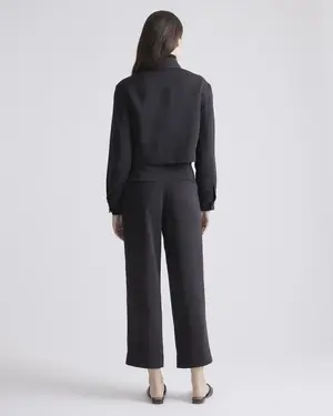 Quince Stretch Crepe Cropped Jacket - Black