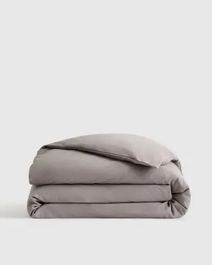 Quince Luxury Organic Flannel Duvet Cover - Grey