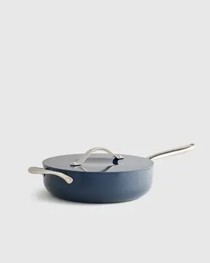 Quince Ceramic Nonstick Saute Pan With Lid - Navy