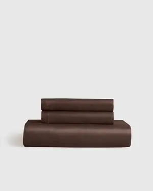 Quince Bamboo Fitted Sheet Set Espresso