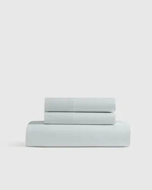 Quince Organic Crisp Percale Fitted Sheet Set Mist