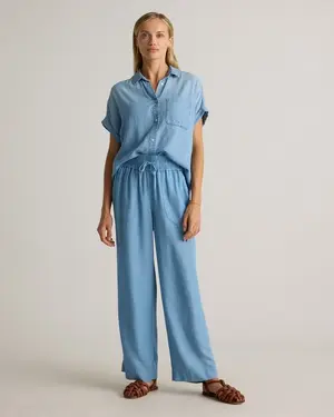 Quince Tencel Chambray Pull-on Pants - Light Indigo