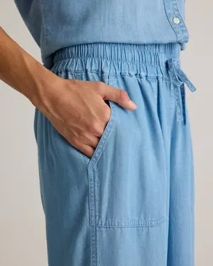 Quince Tencel Chambray Pull-on Pants - Light Indigo