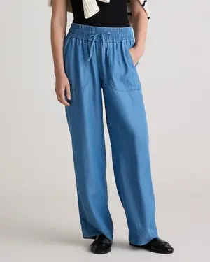 Quince Tencel Chambray Pull-on Pants - Medium Indigo