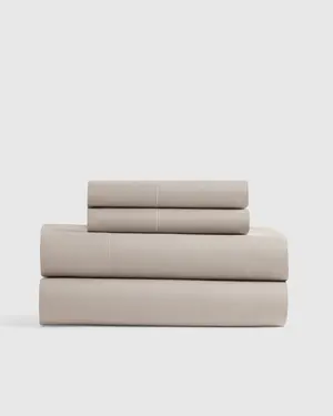 Quince Organic Crisp Percale Sheet Set - Dove