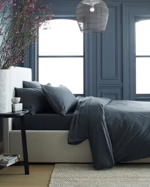 Quince Organic Crisp Percale Sheet Set - Nightfall