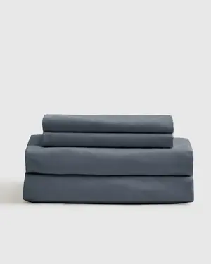 Quince Organic Crisp Percale Sheet Set - Nightfall