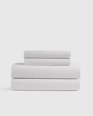 Quince Organic Crisp Percale Sheet Set White