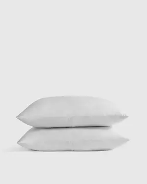 Quince Organic Crisp Percale Sham Set - Light Grey