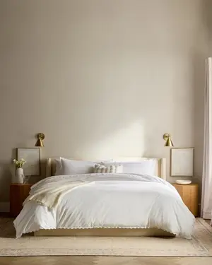 Quince Organic Crisp Percale Sham Set - Mist Scallop