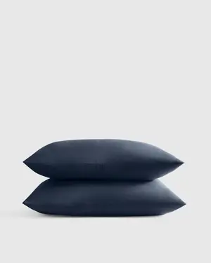 Quince Organic Crisp Percale Sham Set - Navy