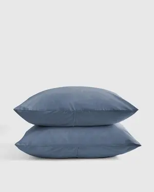 Quince Organic Crisp Percale Sham Set Nightfall
