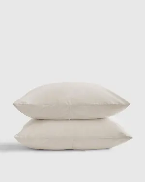 Quince Organic Crisp Percale Sham Set Sand