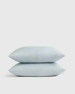 Quince Organic Crisp Percale Sham Set - Sky Blue