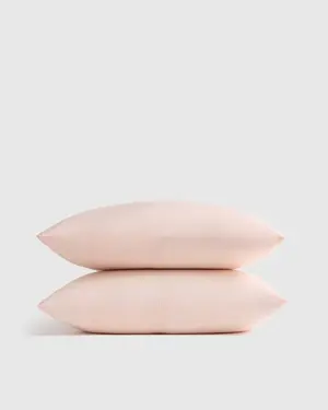 Quince Organic Crisp Percale Sham Set Soft Pink