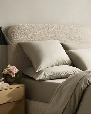 Quince Organic Crisp Percale Sham Set - Toffee