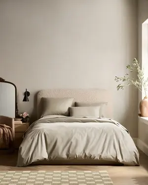 Quince Organic Crisp Percale Sham Set - Toffee