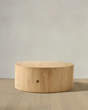 Quince Oak Drum Coffee Table - Rustic Oak