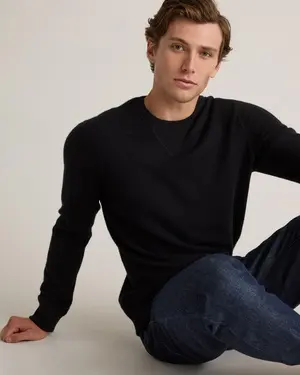 Quince Mongolian Cashmere Sweatshirt - Black