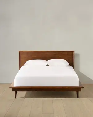 Quince Solid Wood Midcentury Platform Bed - Chestnut Ash