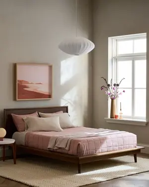 Quince Solid Wood Midcentury Platform Bed