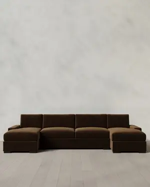 Quince Stillman U Sectional In Performance Velvet - Java