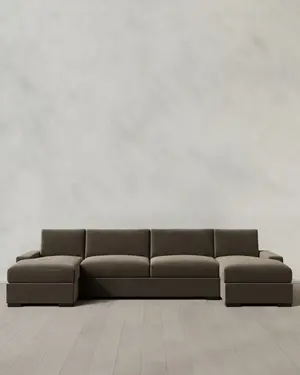 Quince Stillman U Sectional In Performance Velvet - Sable