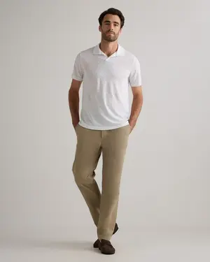 Quince 100% European Linen Jersey Polo - White