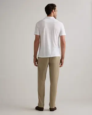 Quince 100% European Linen Jersey Polo - White