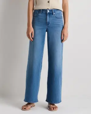 Quince Luna Stretch Wide Leg Jeans - Seaside Blue