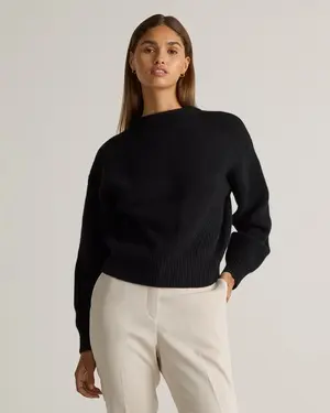 Quince Yak Wool Pointelle Sweater - Black