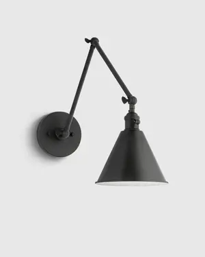 Quince Articulating Double Arm Steel Wall Sconce - Black
