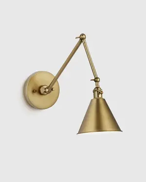 Quince Articulating Double Arm Steel Wall Sconce - Brass