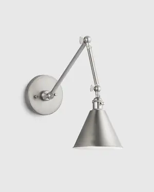 Quince Articulating Double Arm Steel Wall Sconce - Silver