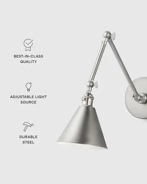 Quince Articulating Double Arm Steel Wall Sconce