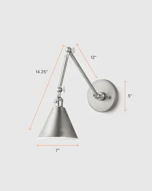 Quince Articulating Double Arm Steel Wall Sconce