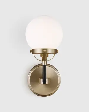 Quince Single Globe Steel Sconce - Black